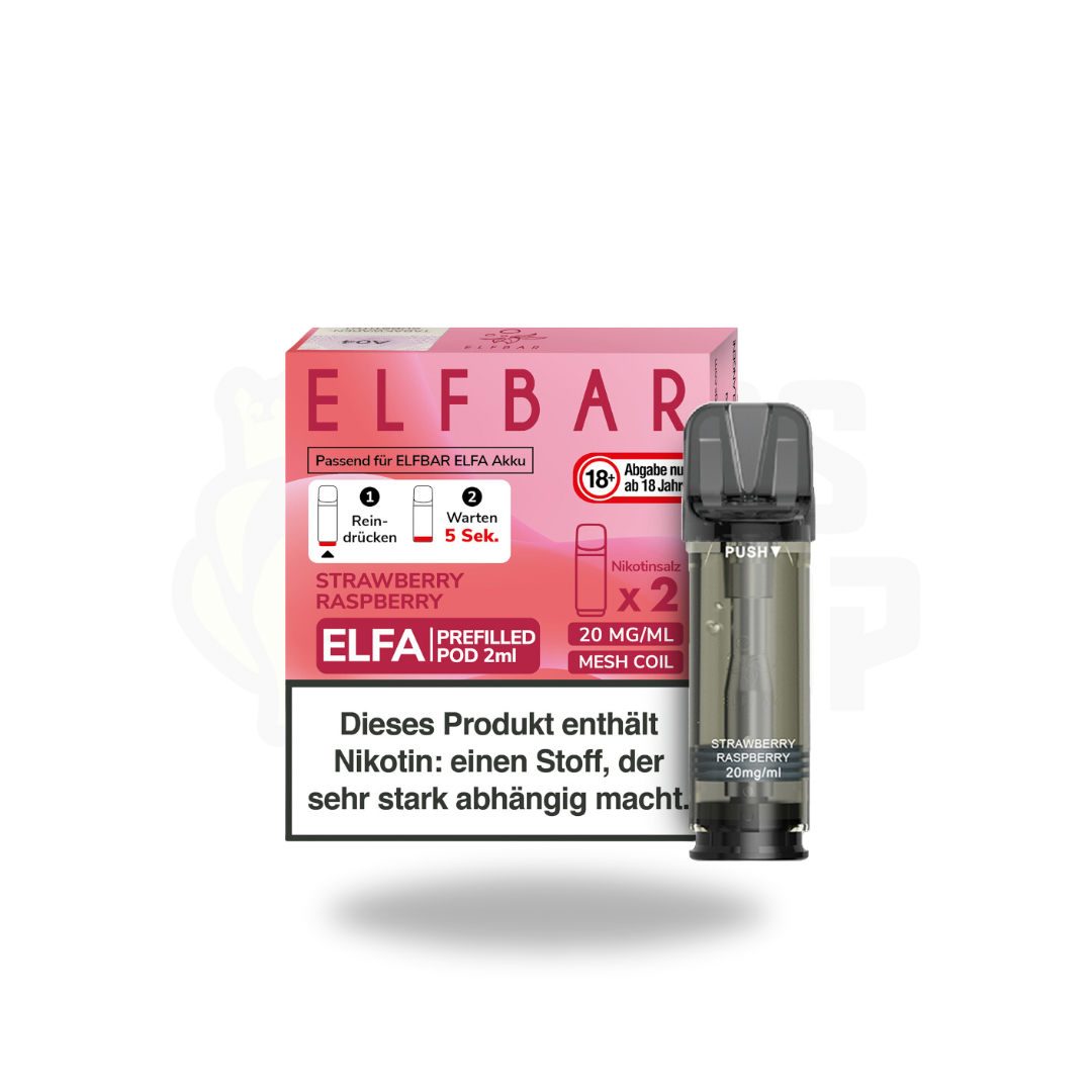 ELFBAR | ELFA | Strawberry Raspberry Prefilled Pod | 2x2ml 20mg – Der's Shop